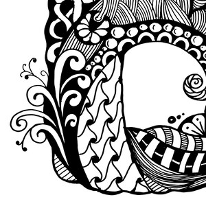 Unique Zentangle Handcrafted Letter B - for Your Personalized Art and ...
