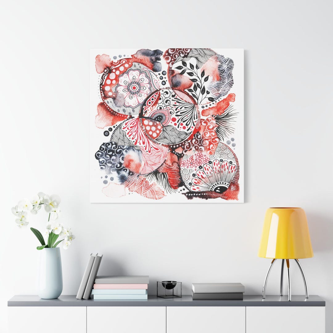 Canvas, Hu Art Watercolor Zentangle Art, Home Decor, Wall Art, Gift for ...