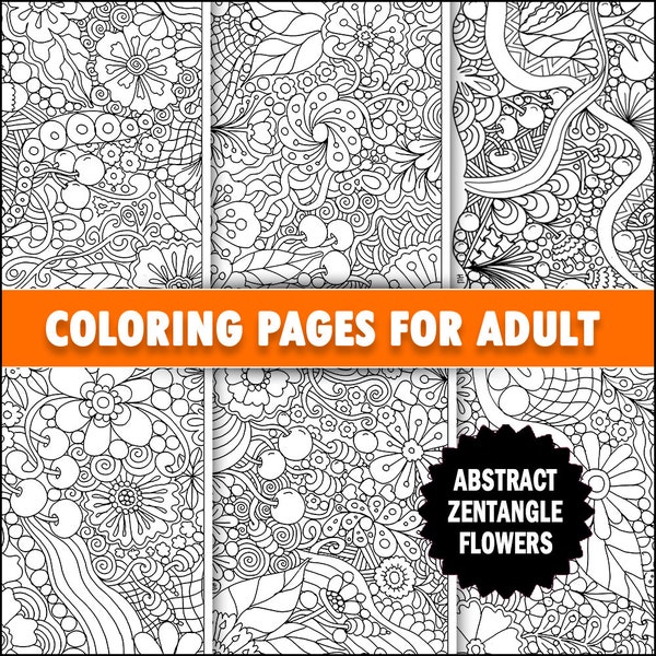 Zentangle Coloring Printable - Etsy