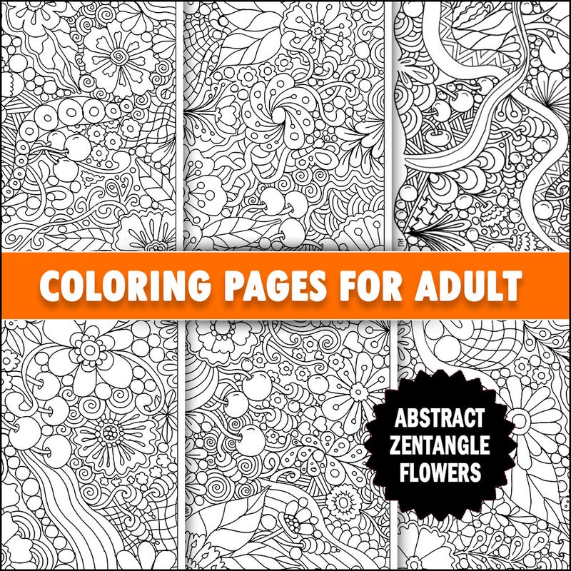 Zentangle Coloring Printable - Etsy