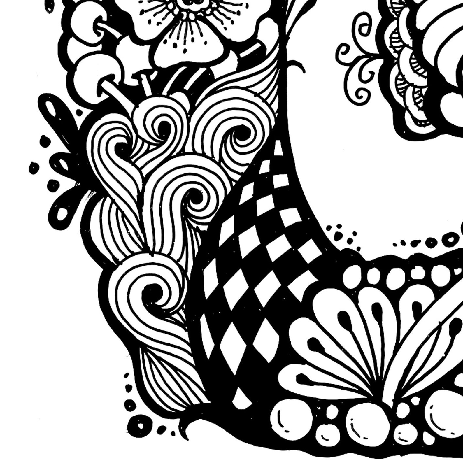 Zentangle Letter G, Zentangle Letters, Alphabet Letter G, Digital ...