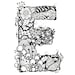 Zentangle Letter E , High Resolution Downloadable Zentangle Art ...
