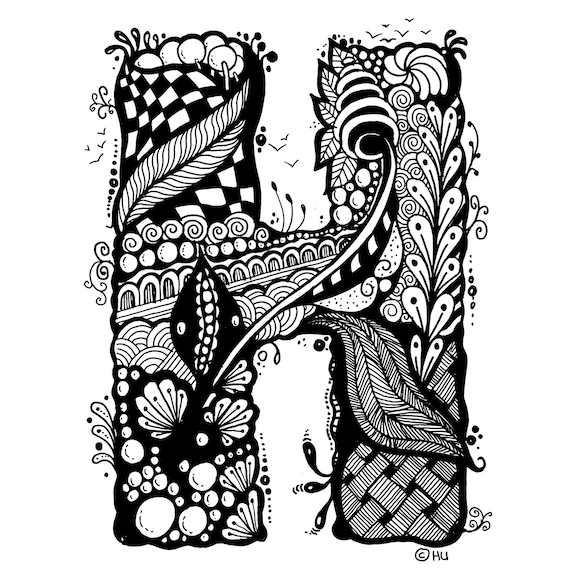 H Letter Drawing