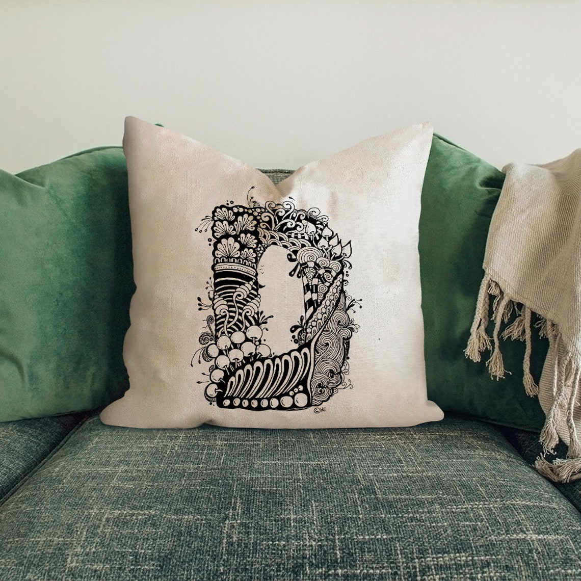 Zentangle Alphabet Letter D , Zentangle Art , Zentangle Letter for ...