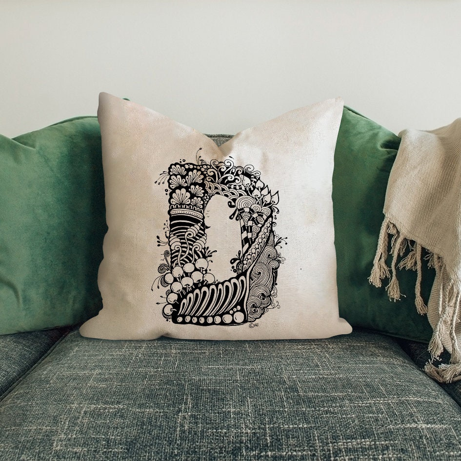 Zentangle Alphabet Letter D , Zentangle Art , Zentangle Letter for ...