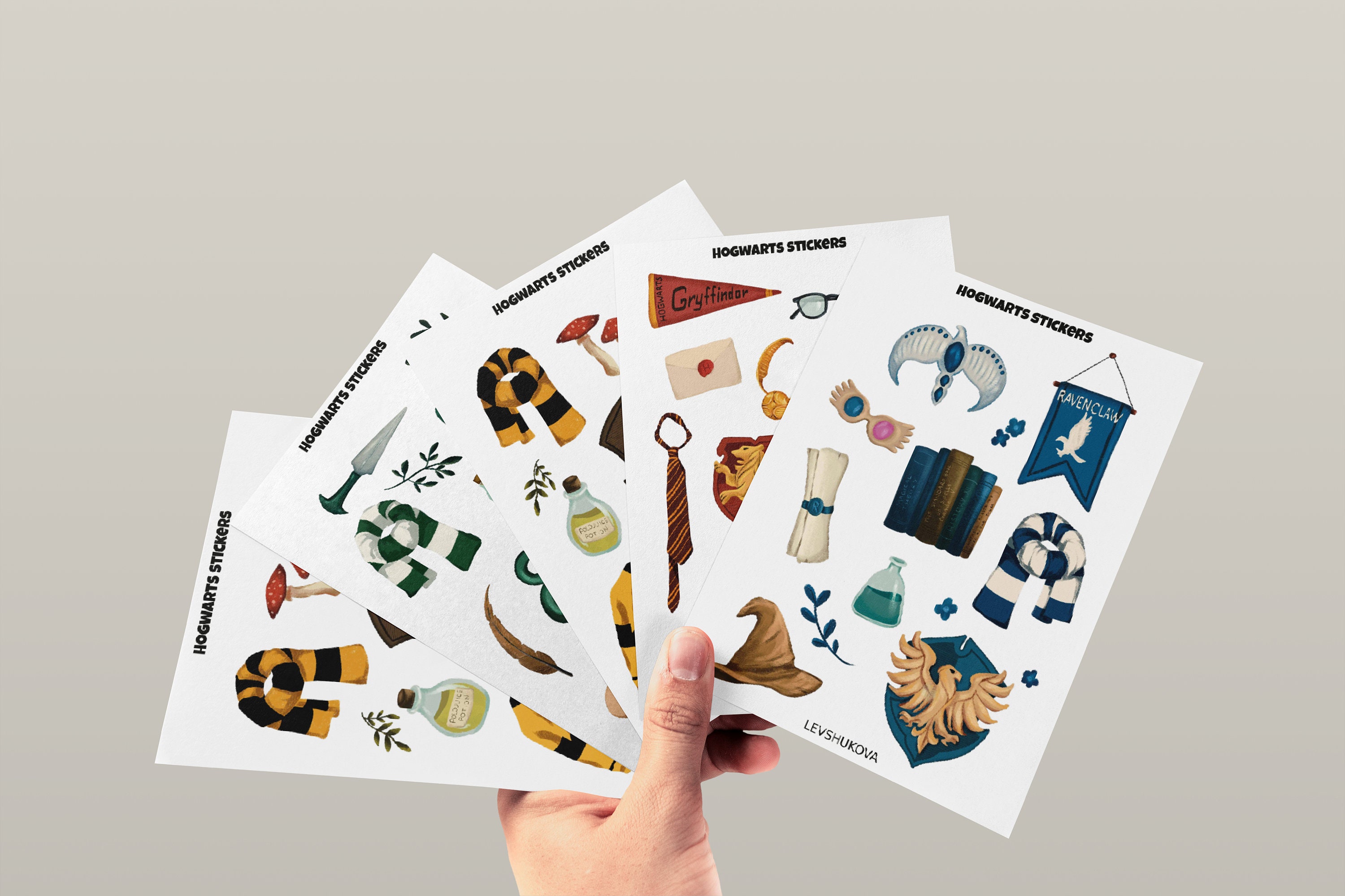 4 Hogwarts Houses Sticker Set, Harry Potter Inspired, Hogwarts Legacy ...