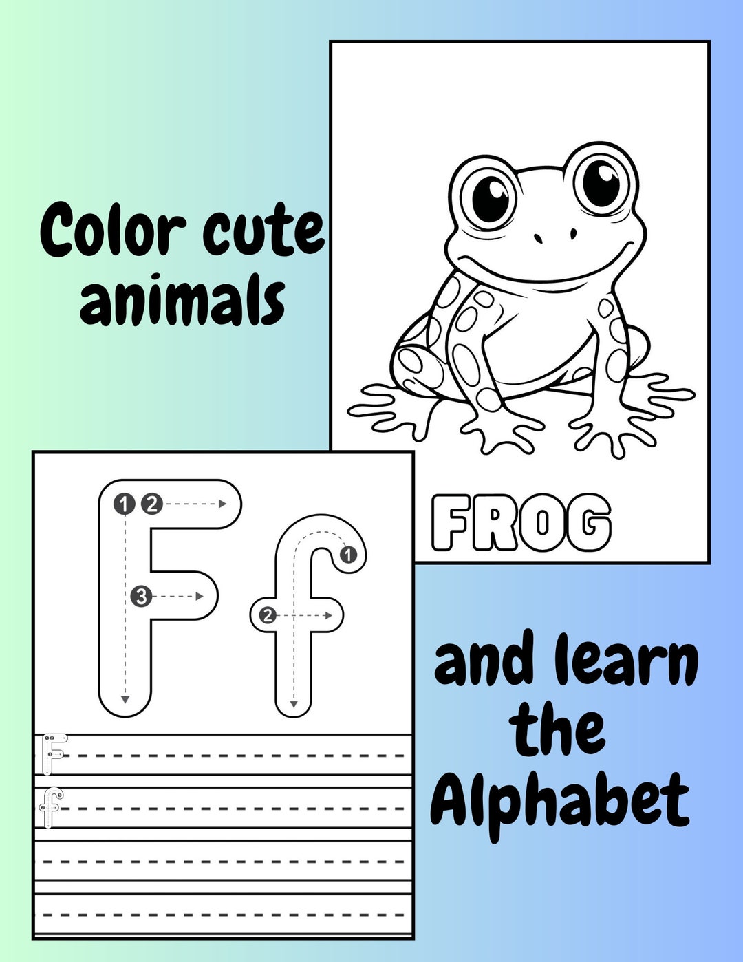 Animal / Alphabet Coloring Printable for Kids - Etsy