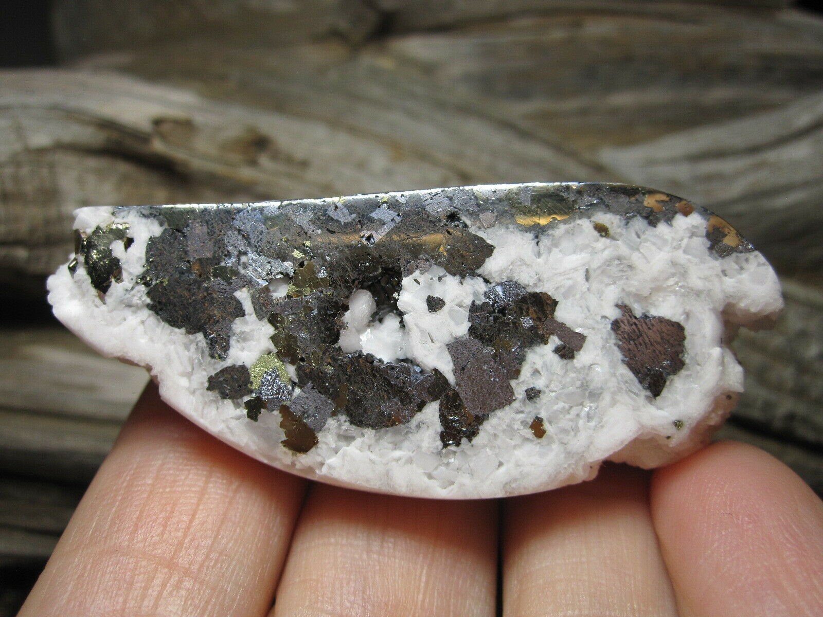Pink Mangano Calcite Sphalerite Pyrite Galena Gemstone Cabochon Pendant ...