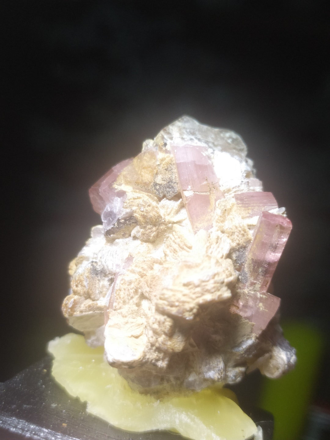 Pink Tourmaline Aesthetic Raw Crystals 34.37 G on Mica Matrix Muscovite ...