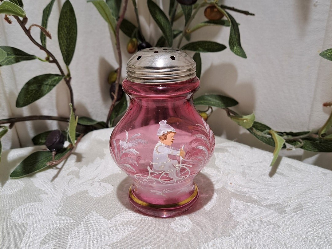 Vintage Hand Blown Hand Painted Mary Gregory Fenton Boy Riding A ...