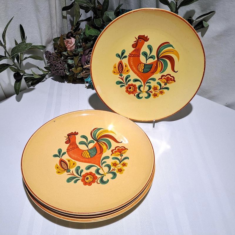 Rooster Dinner Plates Set - Etsy