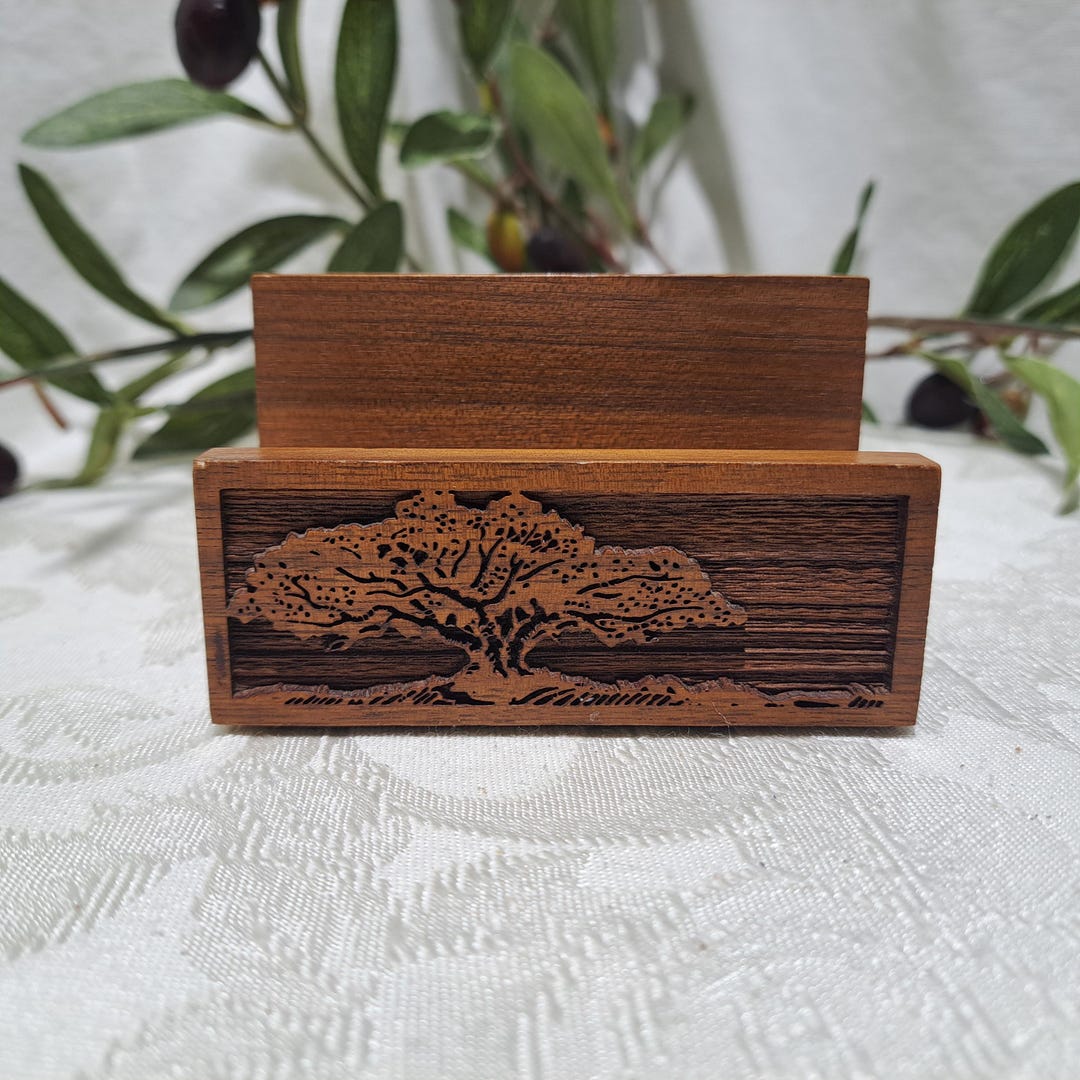 Vintage Lasercraft American Walnut Laser Engraved Tree Design Business ...