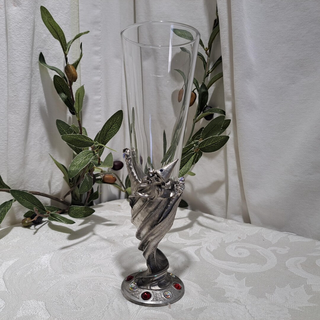 Rare Vintage 1990 James Lane Casey Perth Pewter Wizard Champagne Flute ...