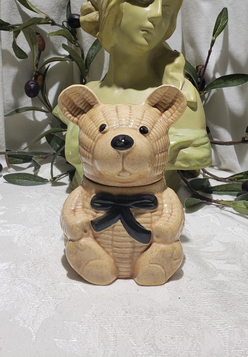 Super Cute Adorable Vintage Small Ceramic Bear With Honey Pot - Etsy