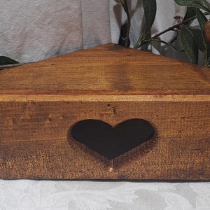 Vintage ONE Cut Out Heart Shaped Design Wall Hanging Corner Wood ...