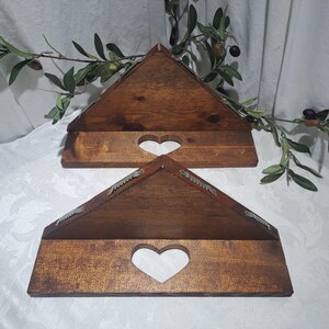 Vintage ONE Cut Out Heart Shaped Design Wall Hanging Corner Wood ...