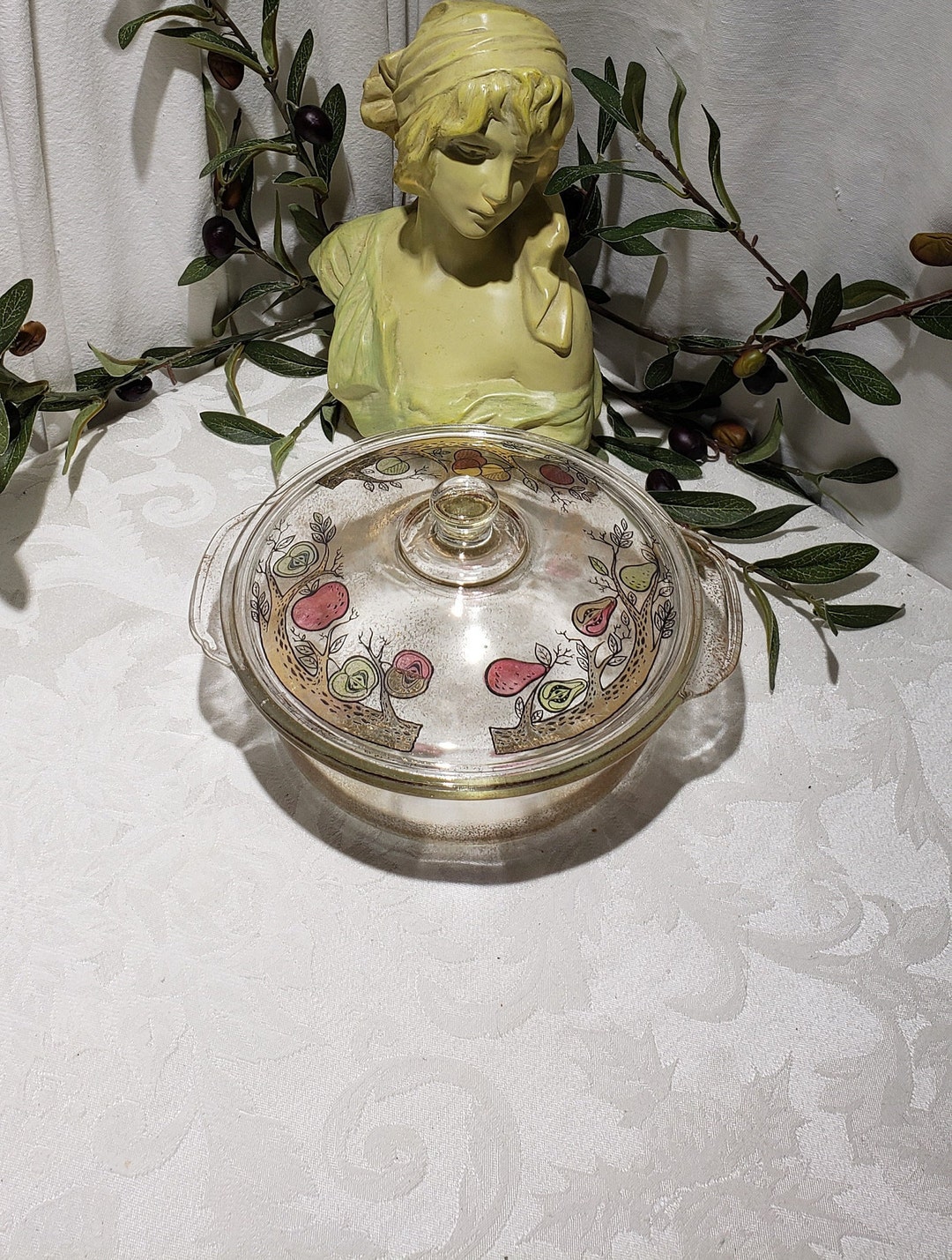 Vintage Mid Century Fire King Fruit Casserole Dish With Lid - Etsy