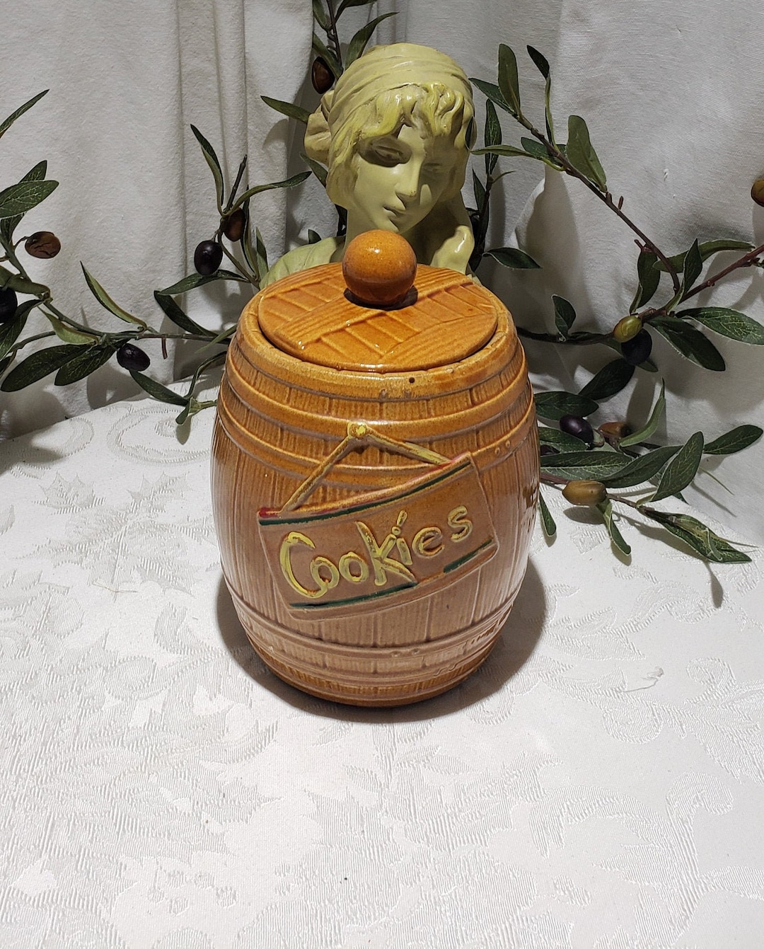 Awesome Vintage Nelson Mccoy Pottery Company, Roseville, OH Oak Barrel ...