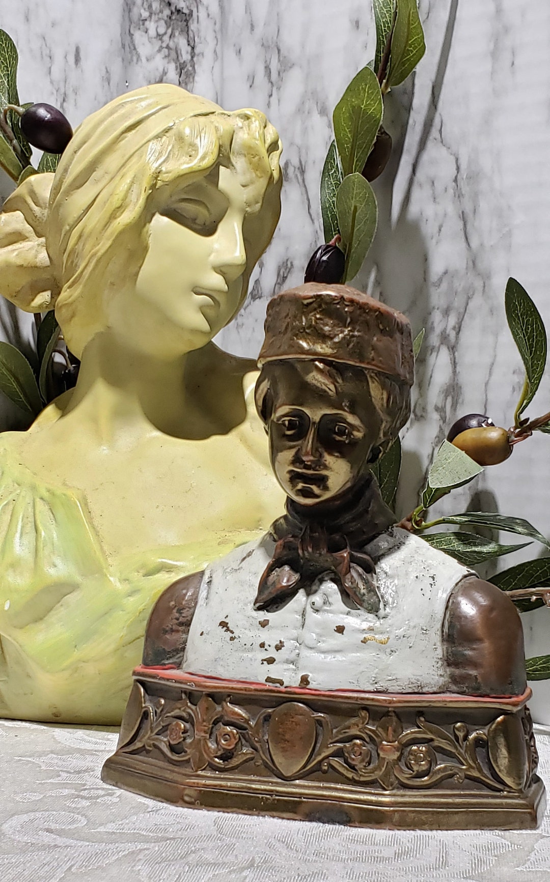 Vintage Electro-formed Bronze Clad With Original Poly Chroe Paint and ...