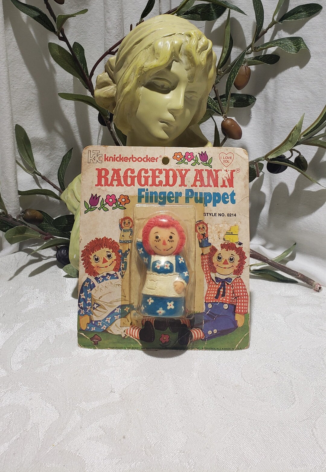 Vintage 1972 Knickerbocker Raggedy Ann Finger Puppet Style No. 0214 ...