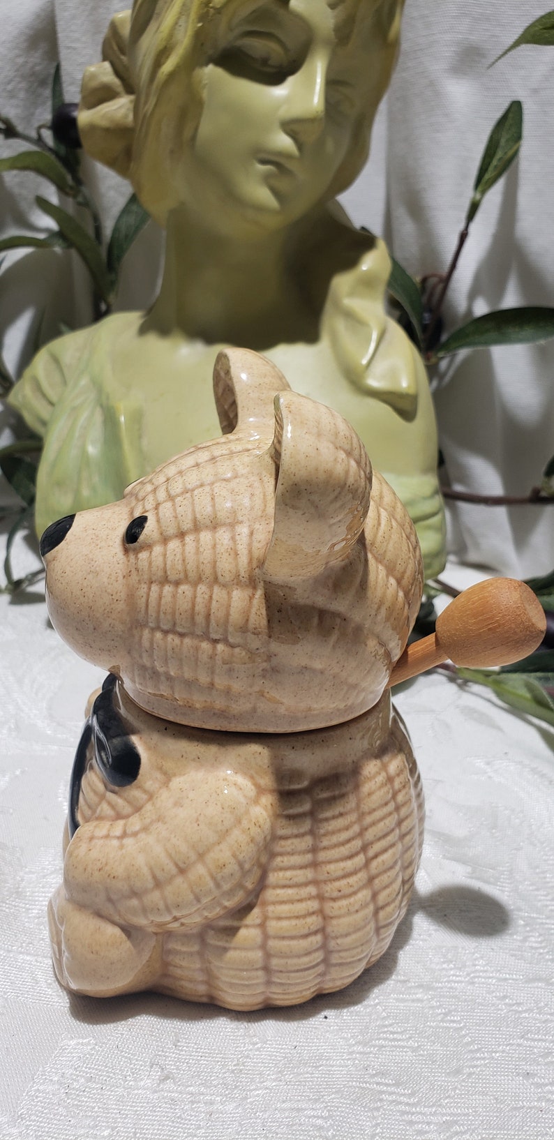 Super Cute Adorable Vintage Small Ceramic Bear With Honey Pot - Etsy