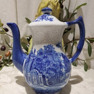 Beautiful Vintage Victoria Ware Ironstone Old Town Scene Flow Blue Tea ...