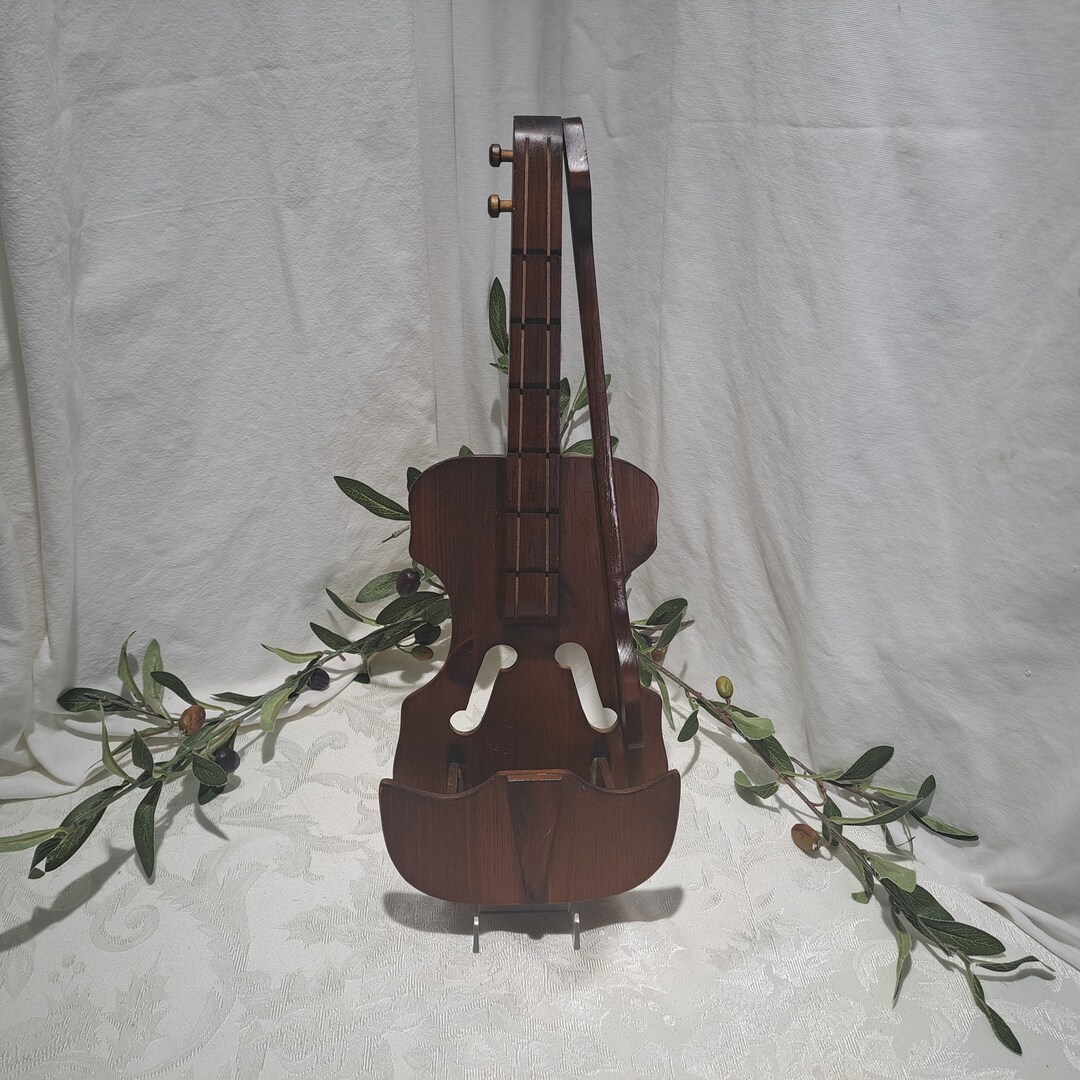 Rare Vintage Violin Shaped Design Wall Hanging Wood Letter Holder ...