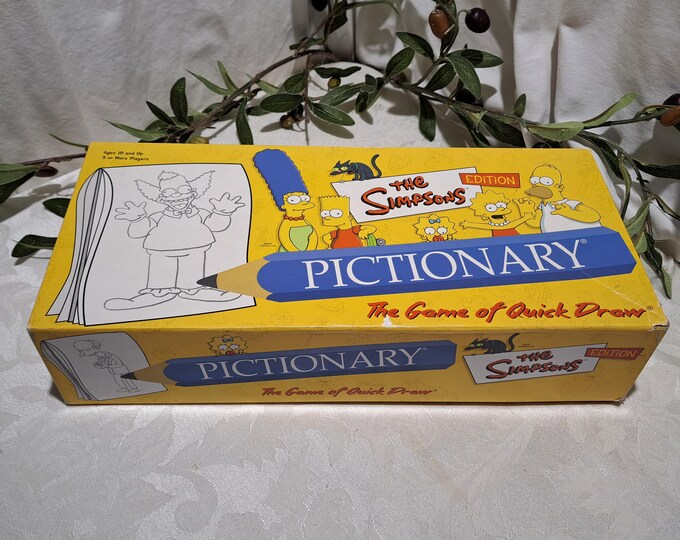 Vintage the Simpsons Edition PICTIONARY the Game of Quick Draw Board ...