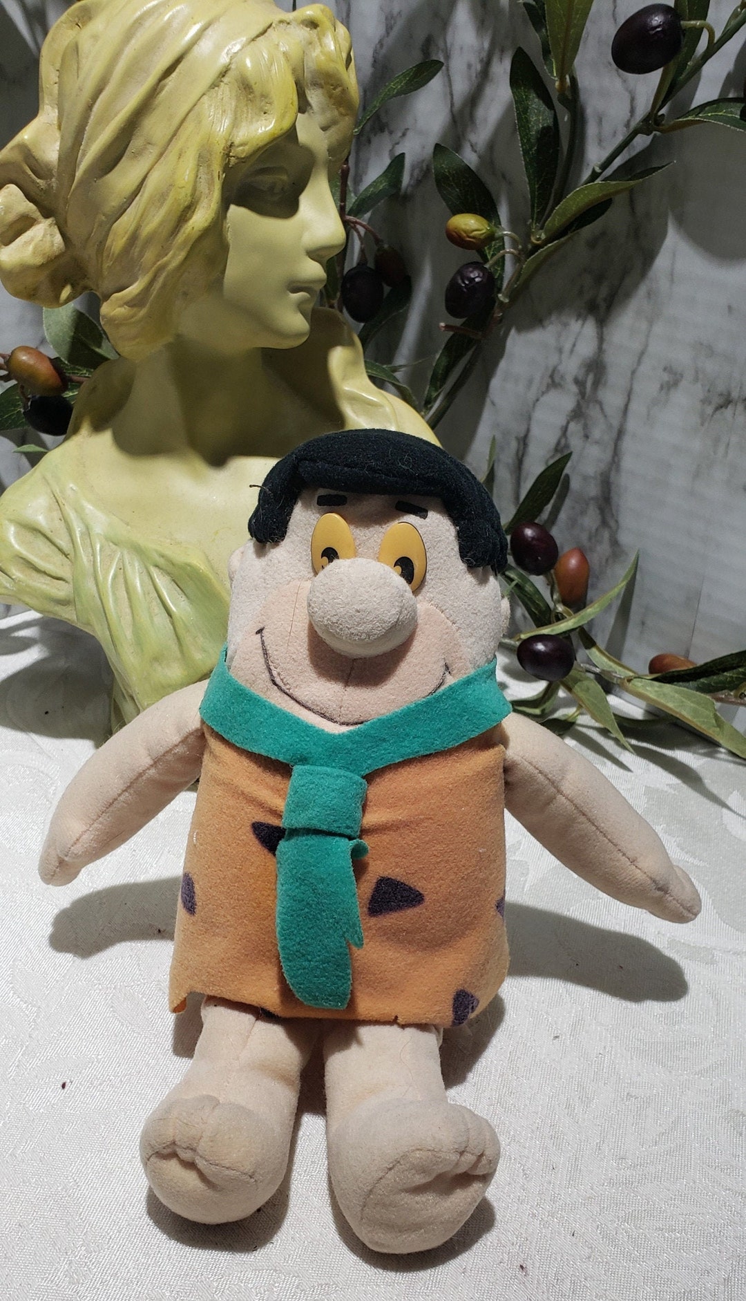 Vintage 1980's Hanna Barbara Fred Flintstones PLUSH DOLL 9" Tall Hanna ...