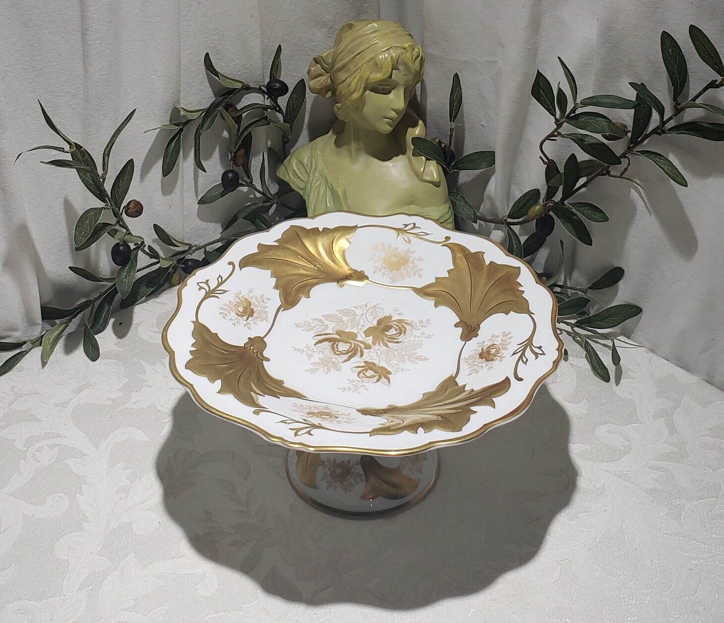 Gorgeous Vintage Weimar Porcelain Gold on White Floral Design - Etsy