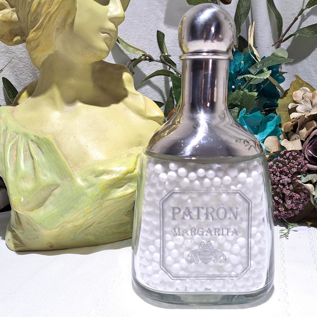 Handpicked Tequila Patron Stainless Steel and Glass Patron Bottle ...