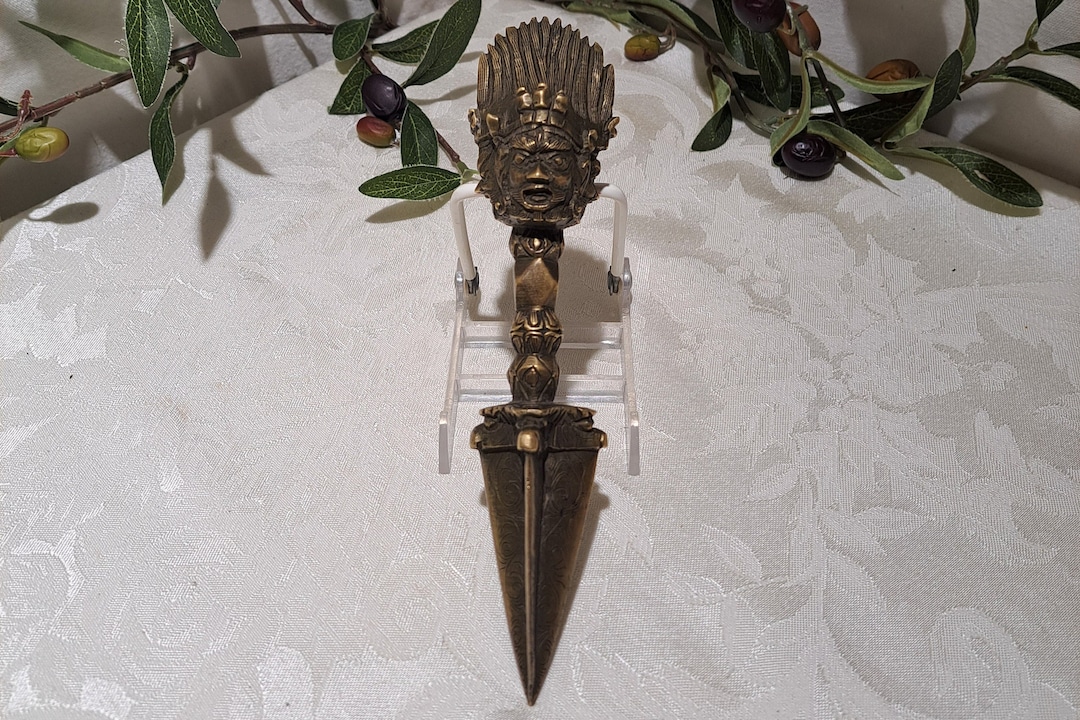 Vintage Handcrafted Manmade Bronze/brass Tibetan Ritual PHURBA Dagger ...