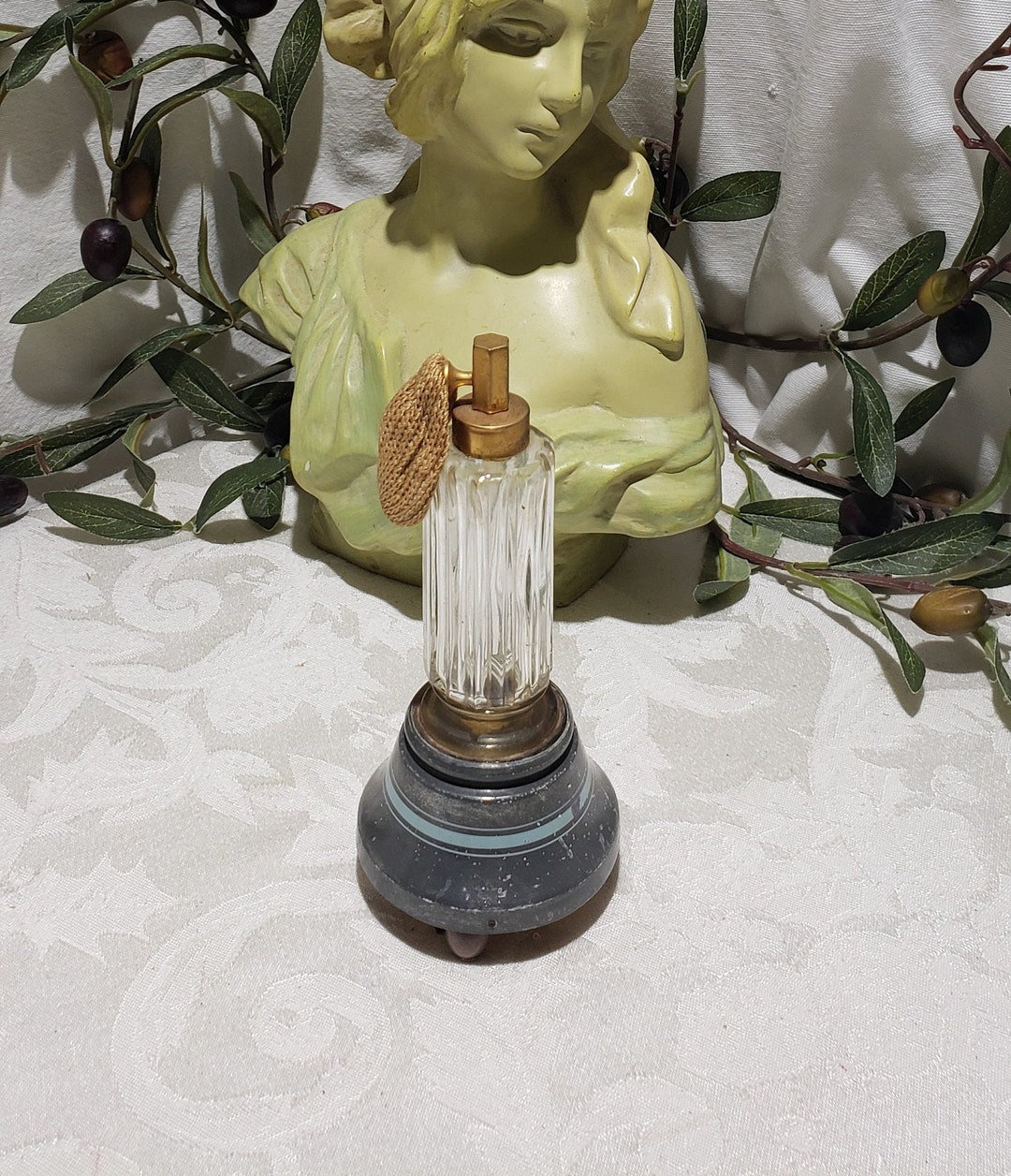 Hard to Find Vintage 1920's Art Deco Crystal Atomizer Perfume Bottle ...