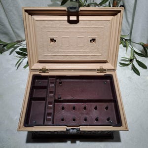 Vintage Retro-style Lerner Sewing Box With Faux Wood Finish and Basket ...