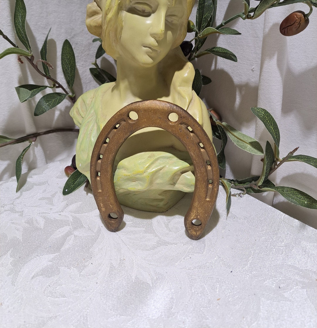 Vintage Marked Diamond Drop-forged Gold Tone Horseshoe - Good Luck ...