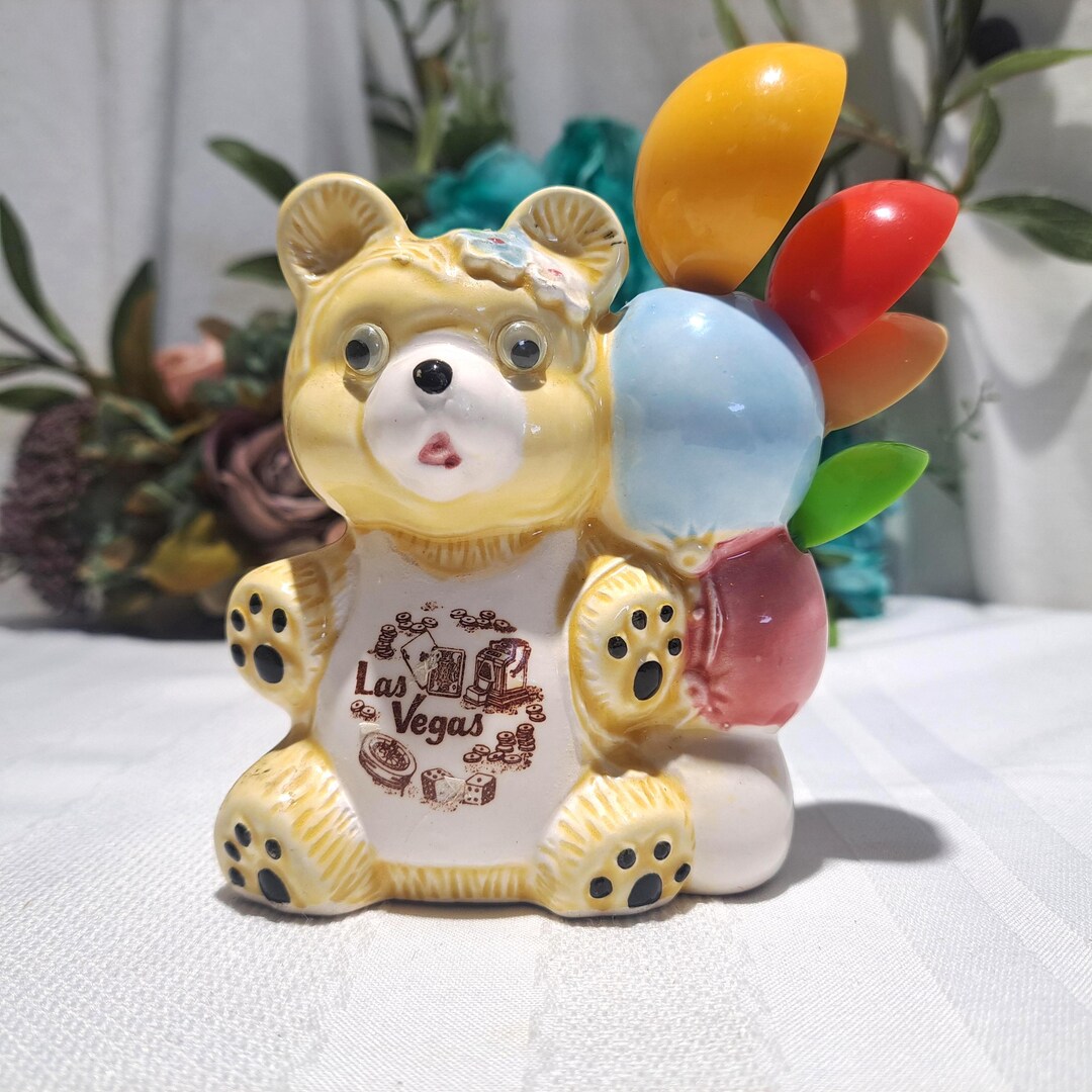 Rare Vintage Ocean Desert Designs Ceramic Teddy Bear Measuring Spoons ...