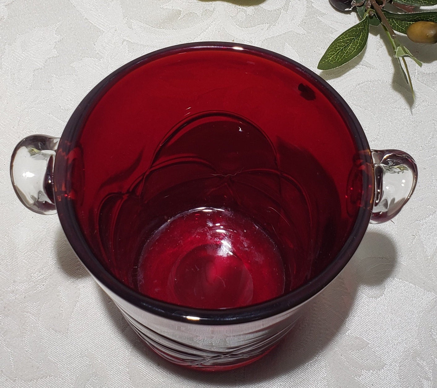 Unique Vintage Hand Blown Ruby Red Glass Ice Bucket Ruby Red - Etsy