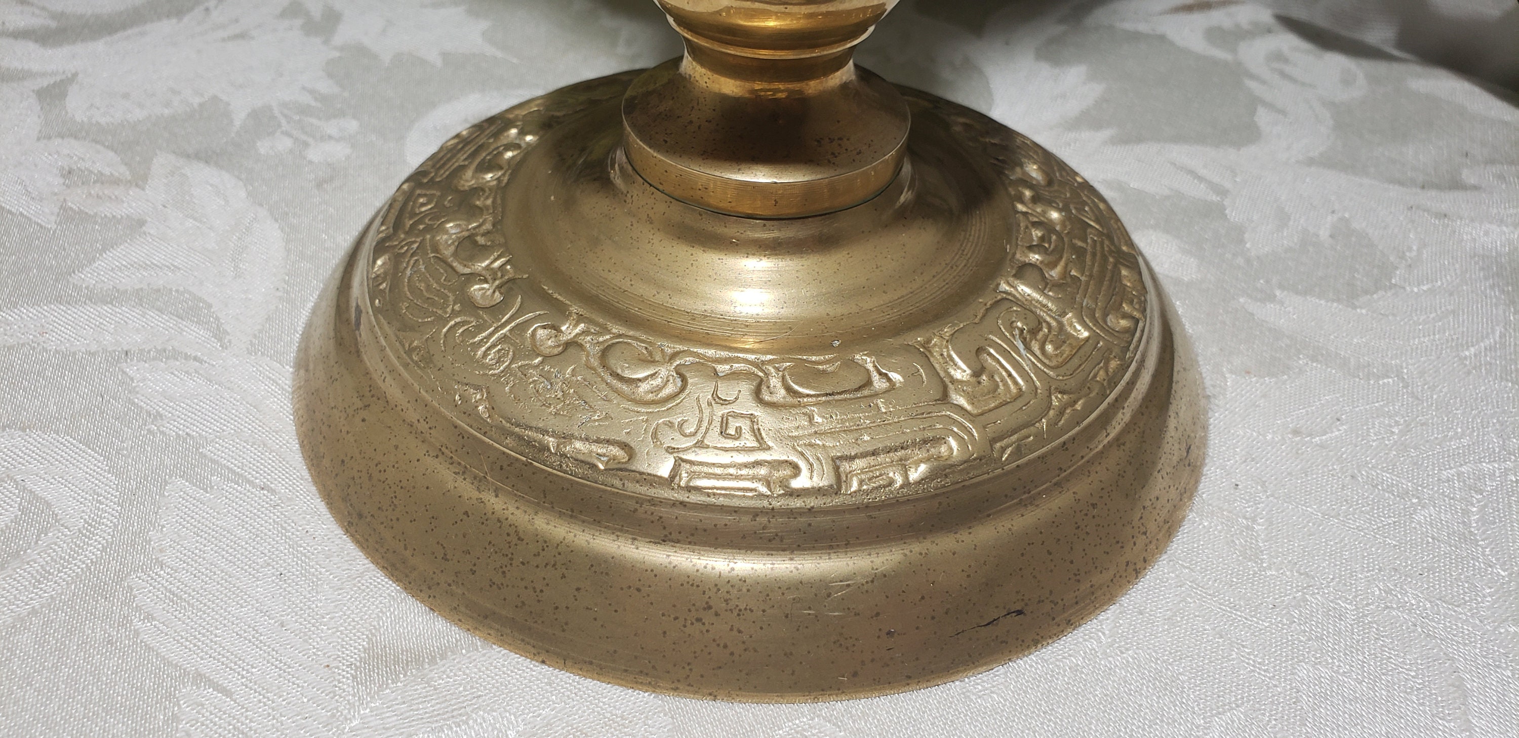 Vintage Large 21 Tall Asian Design Brass Spike Pillar | Etsy