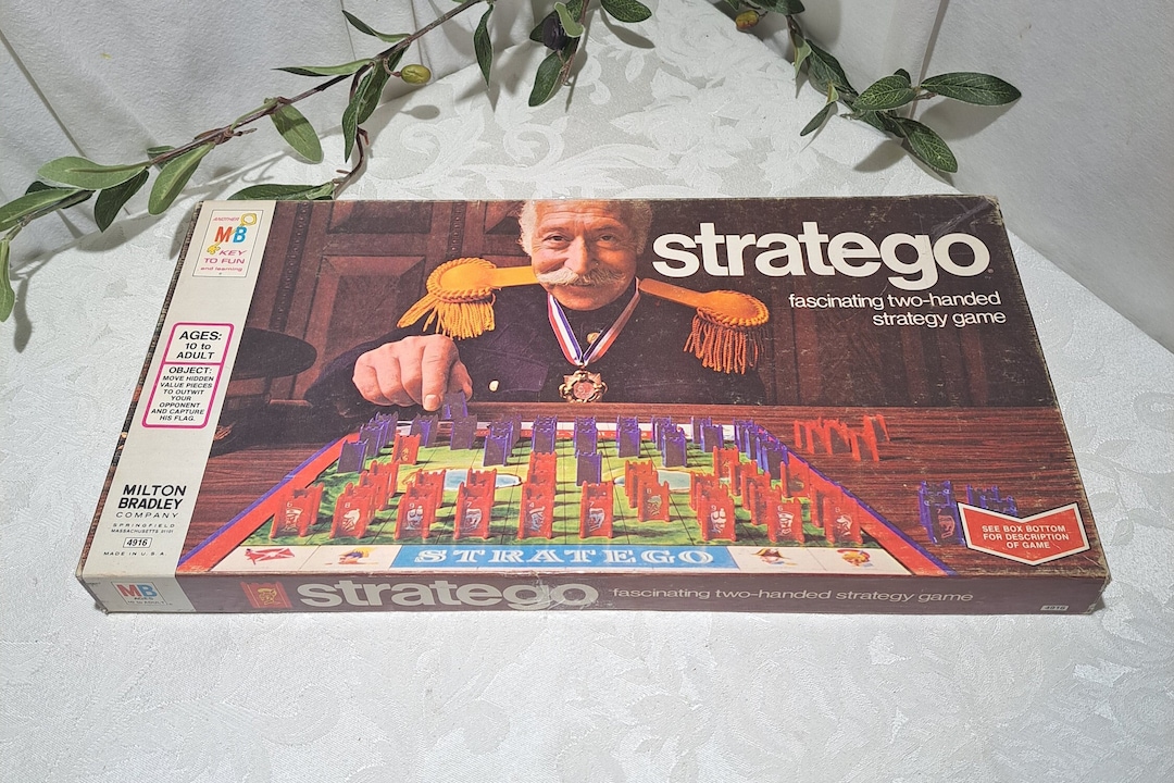 Vintage 1970's Milton Bradley Stratego Fascinating Two-handed Strategy ...