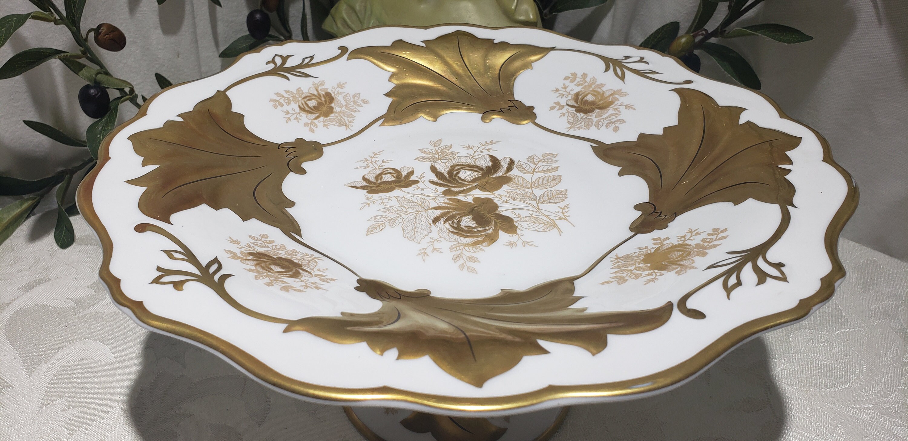 Gorgeous Vintage Weimar Porcelain Gold on White Floral Design - Etsy