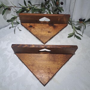 Vintage ONE Cut Out Heart Shaped Design Wall Hanging Corner Wood ...