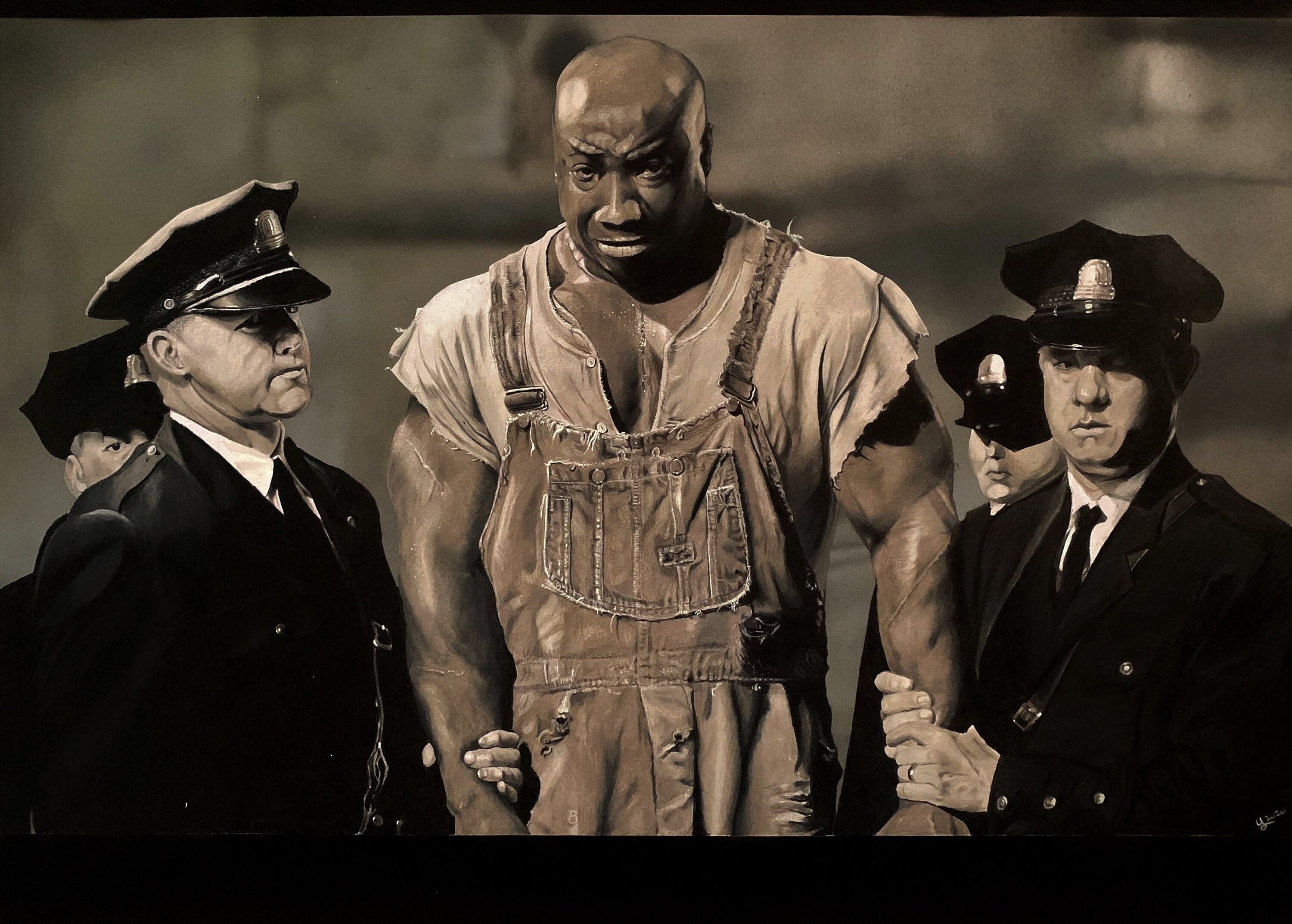 Coloured pencil drawing The green mile 50x70 | Etsy