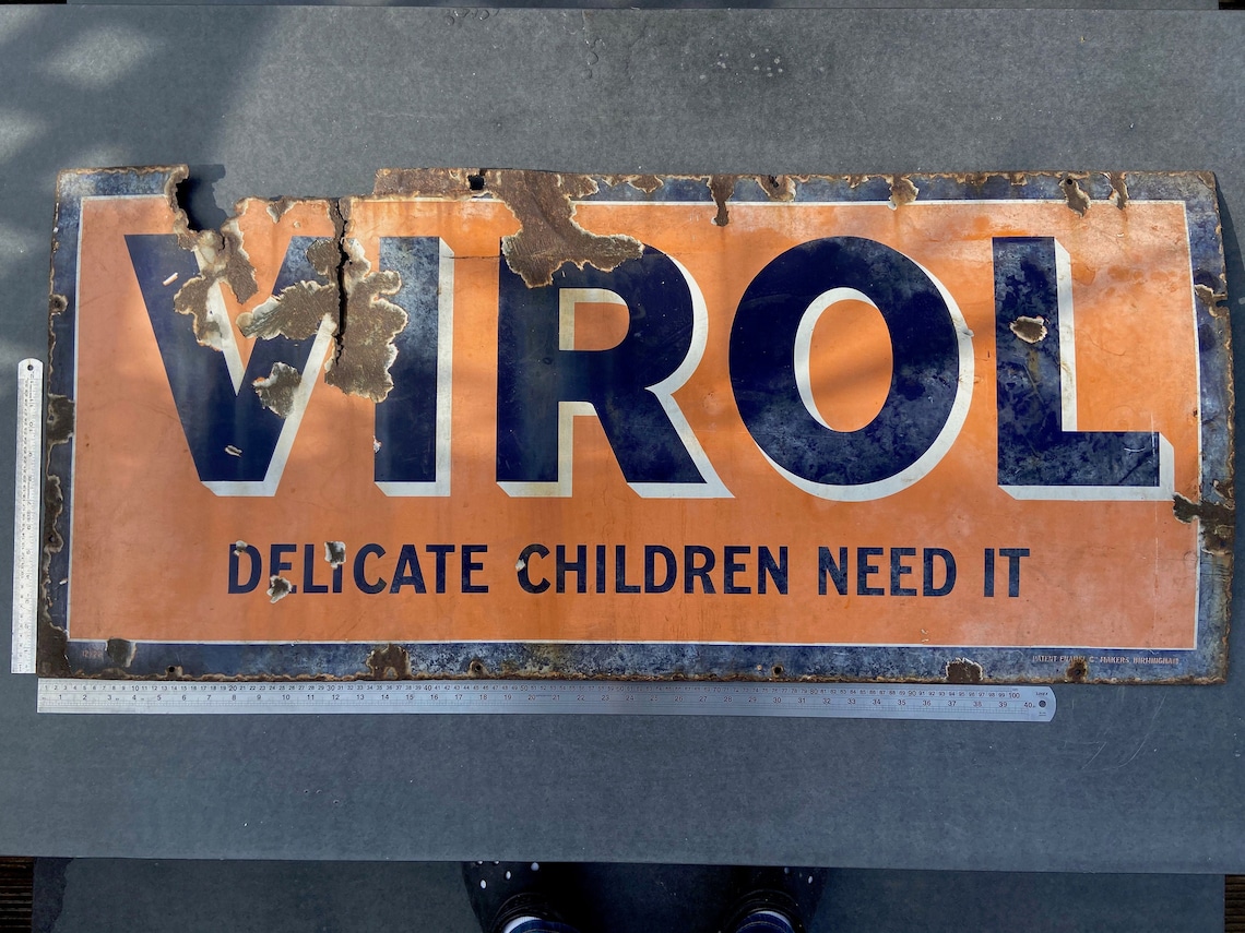 Virol Vintage Enamel Advertising Sign. - Etsy