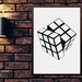 Rubics Cube Print. Scandinavian Poster. Rubik's Wall Art. - Etsy