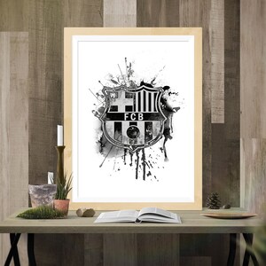 Emblem Football Club Poster. Modern FCB Wall Art. Gift for A Football ...