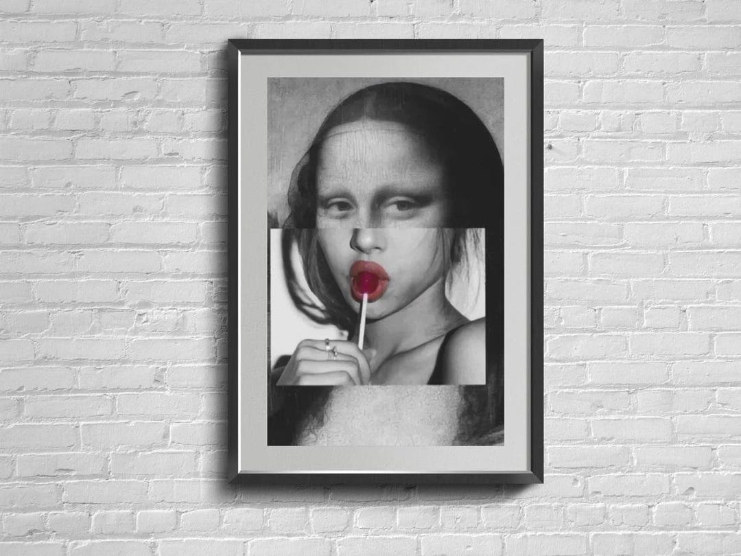 Mona Lisa Lollipop Digital Poster. Pop Culture Illustration Painting ...