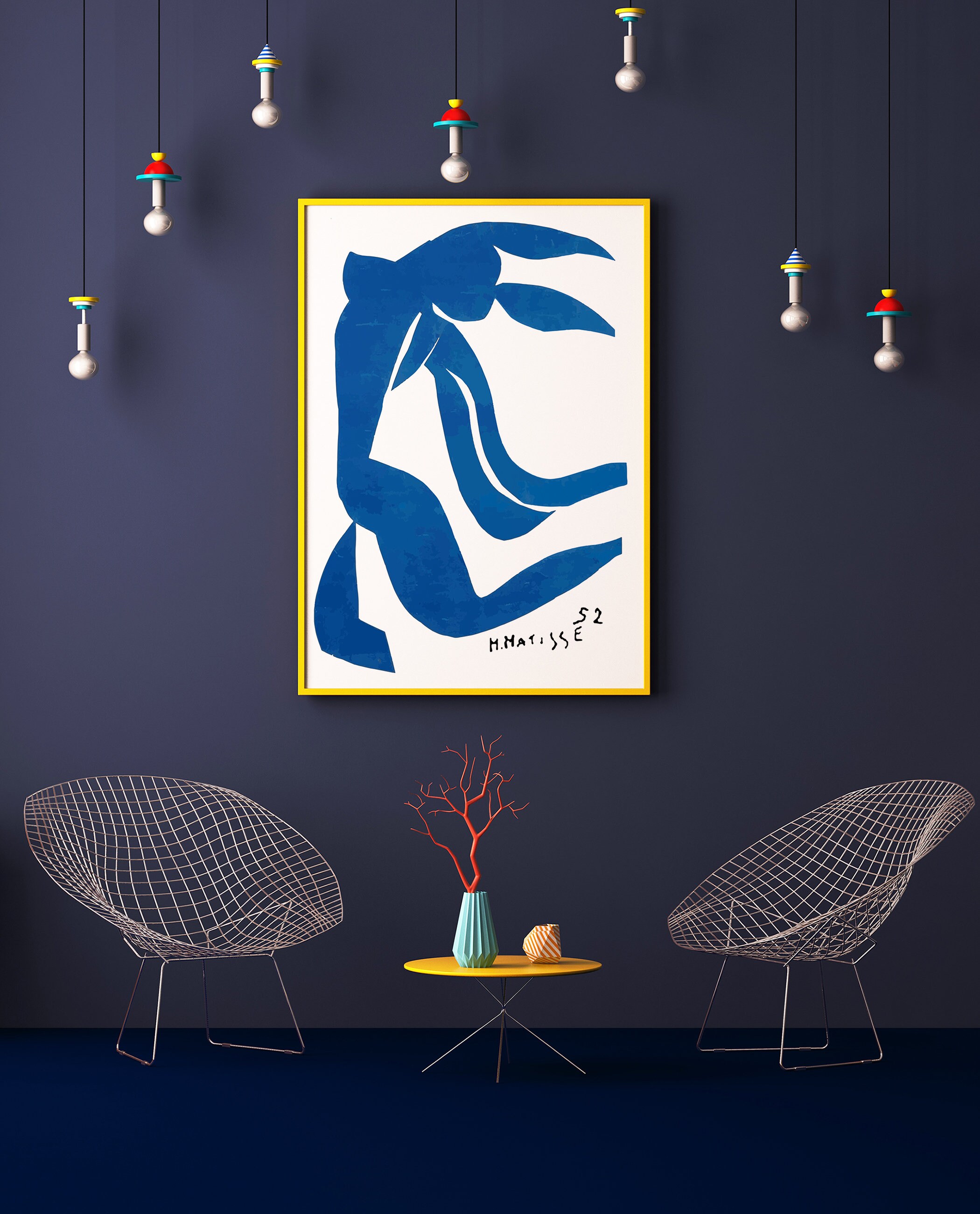 Blauer Akt Wandkunst. Weibliches Nackt poster. Wohnzimmer - Etsy