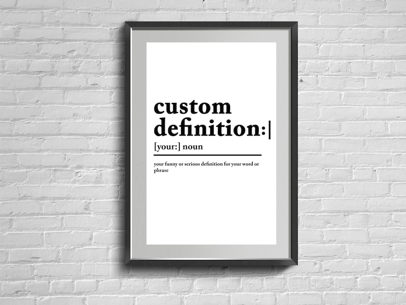 Custom Definition Print. Custom Sizes. Wikipedia Wall Art. - Etsy