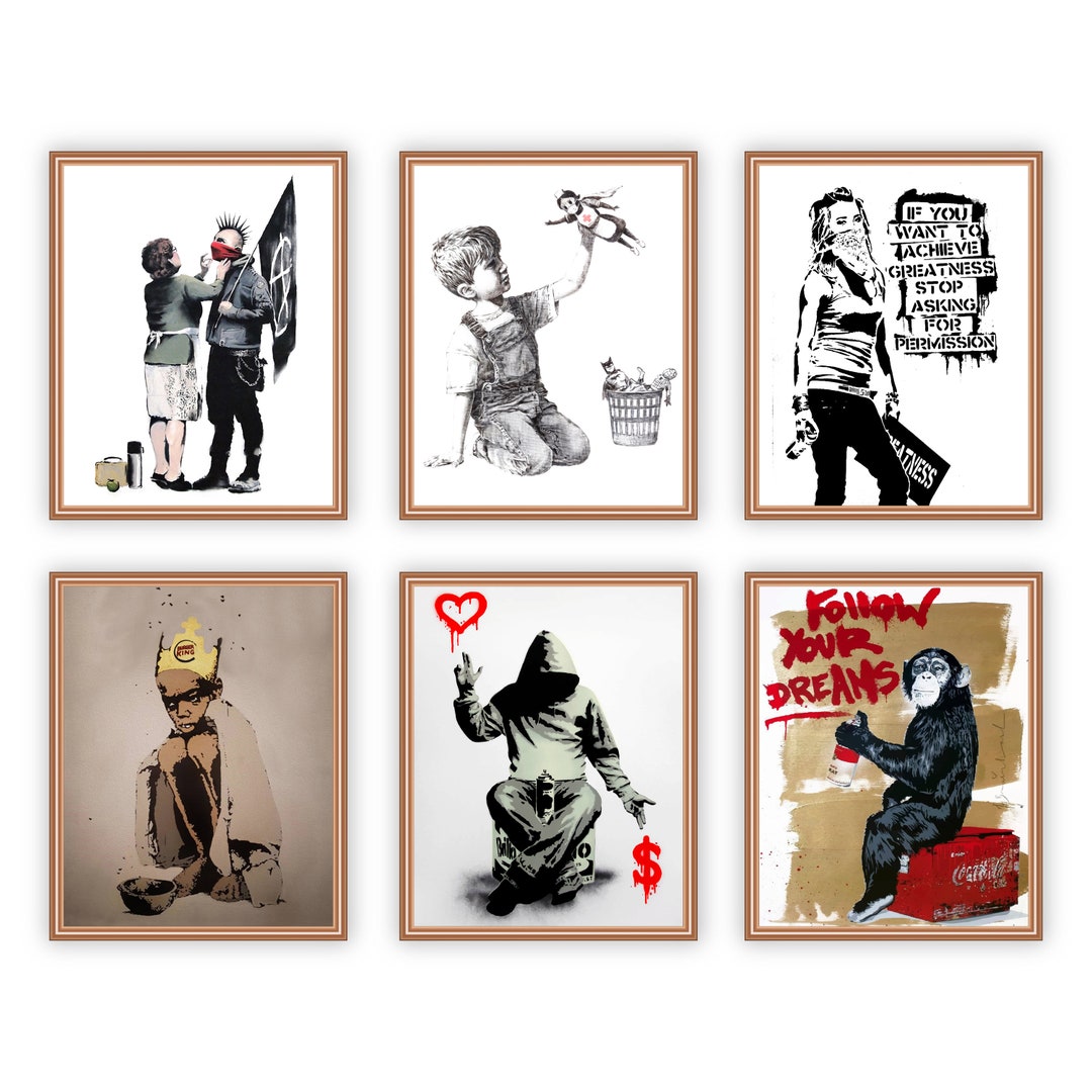 Famous Graffiti Art Print. Set of 6 Fashionable Wall Poster. Home ...