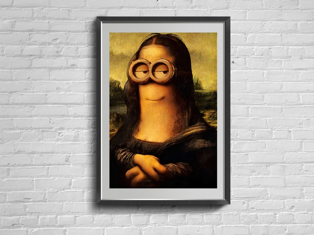 Cartoon Mona Lisa Poster. Pop Illustration Painting Print Wall Art. - Etsy